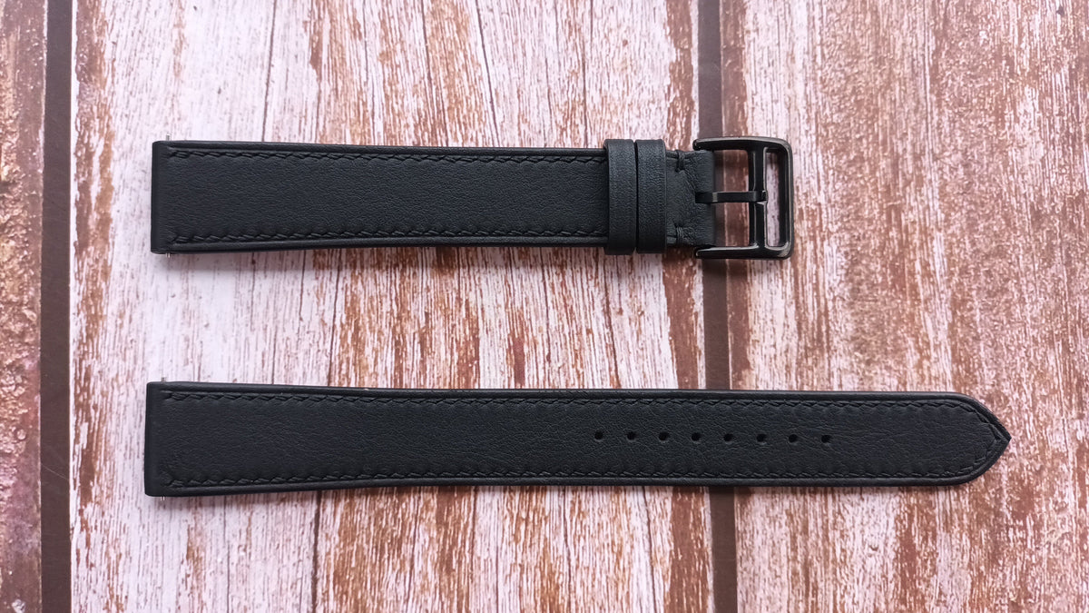 Black Swift Leather Strap For Withings Scan Watch – VGreen