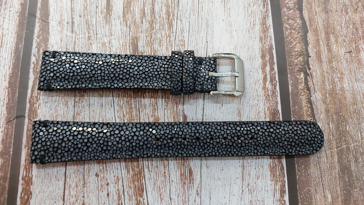 Black Full Grain Stingray Leather Strap For Grand Seiko 5646-7010 56GS ...