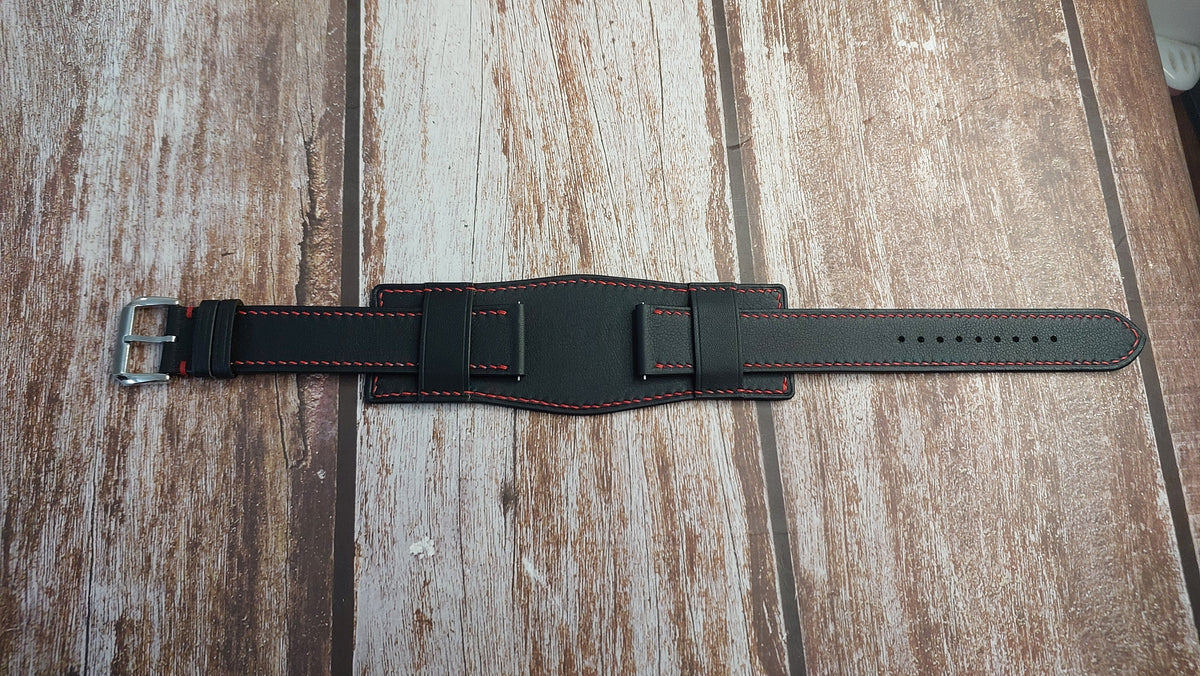 Black Swift Leather Strap For Depancel Pista GT Watch – VGreen